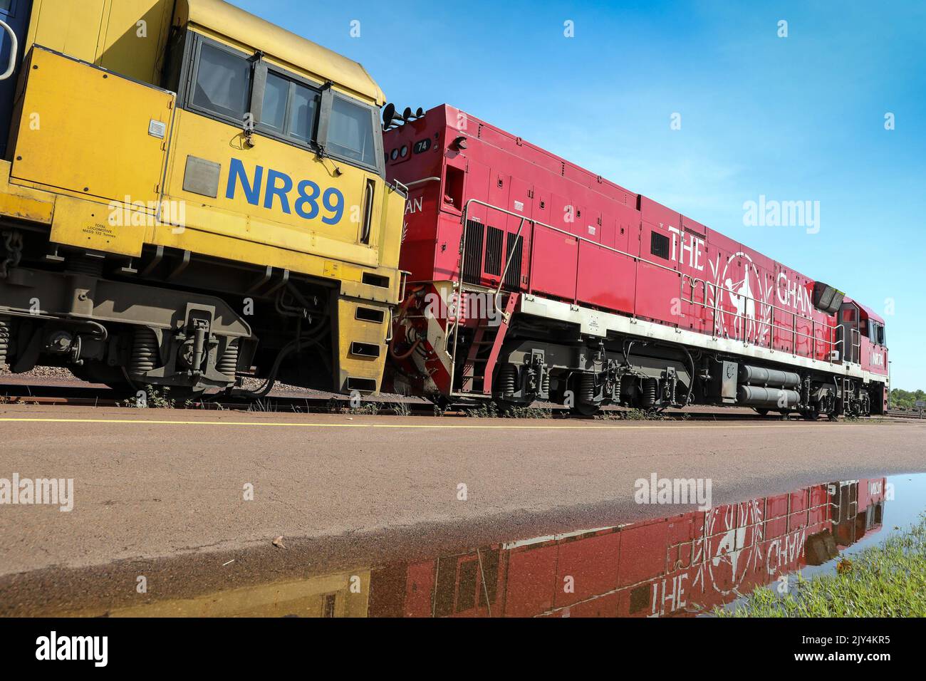 *FILE* The Ghan locomotives in Darwin, Wednesday, November 15, 2017 ...