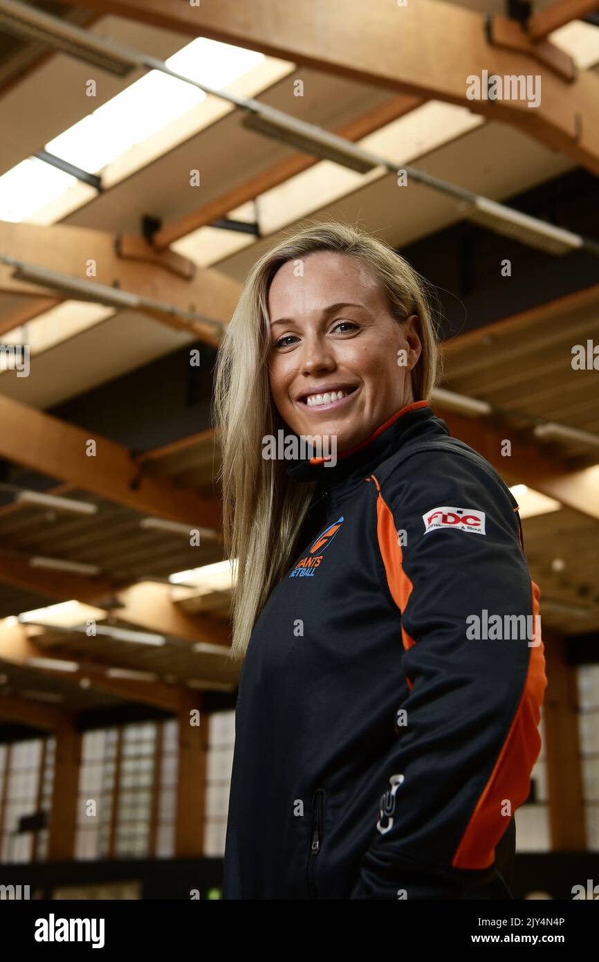 Giants Super Netball captain Kim Green poses for a photograph at ...