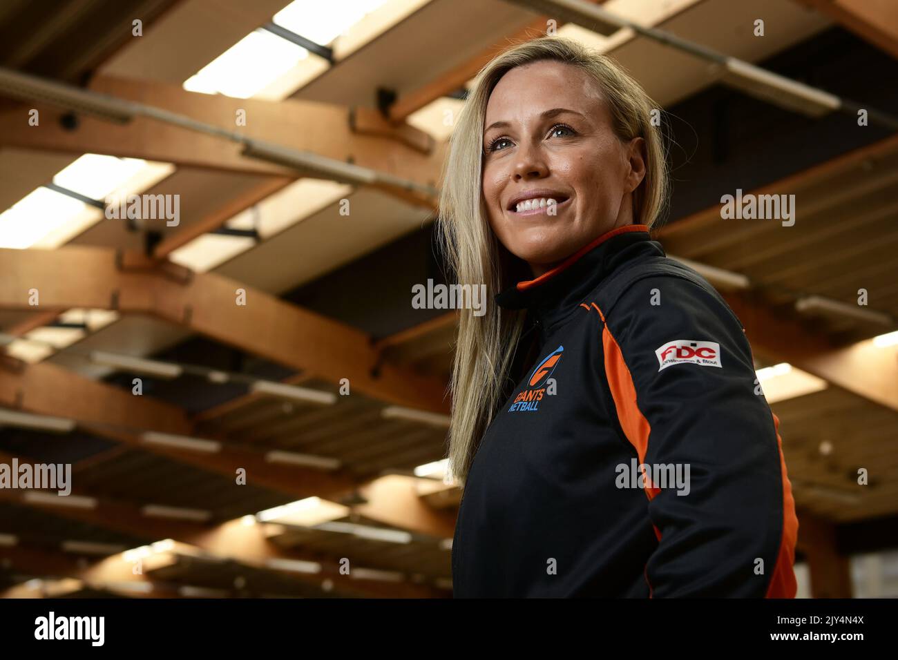 Giants Super Netball captain Kim Green poses for a photograph at ...