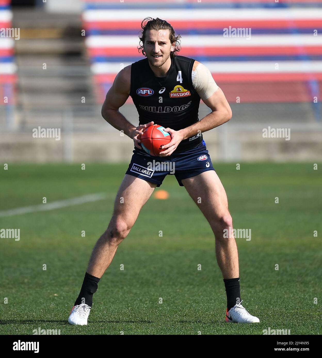Marcus Bontempelli is seen during a Western Bulldogs training session ...