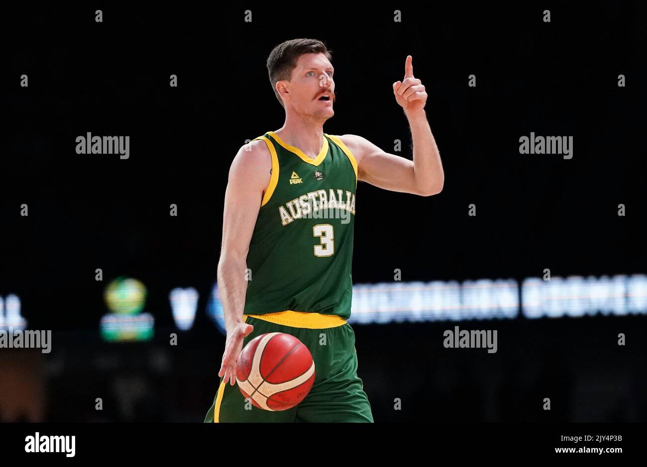 Cameron Gliddon of Australia controls the ball during match 1 of the ...