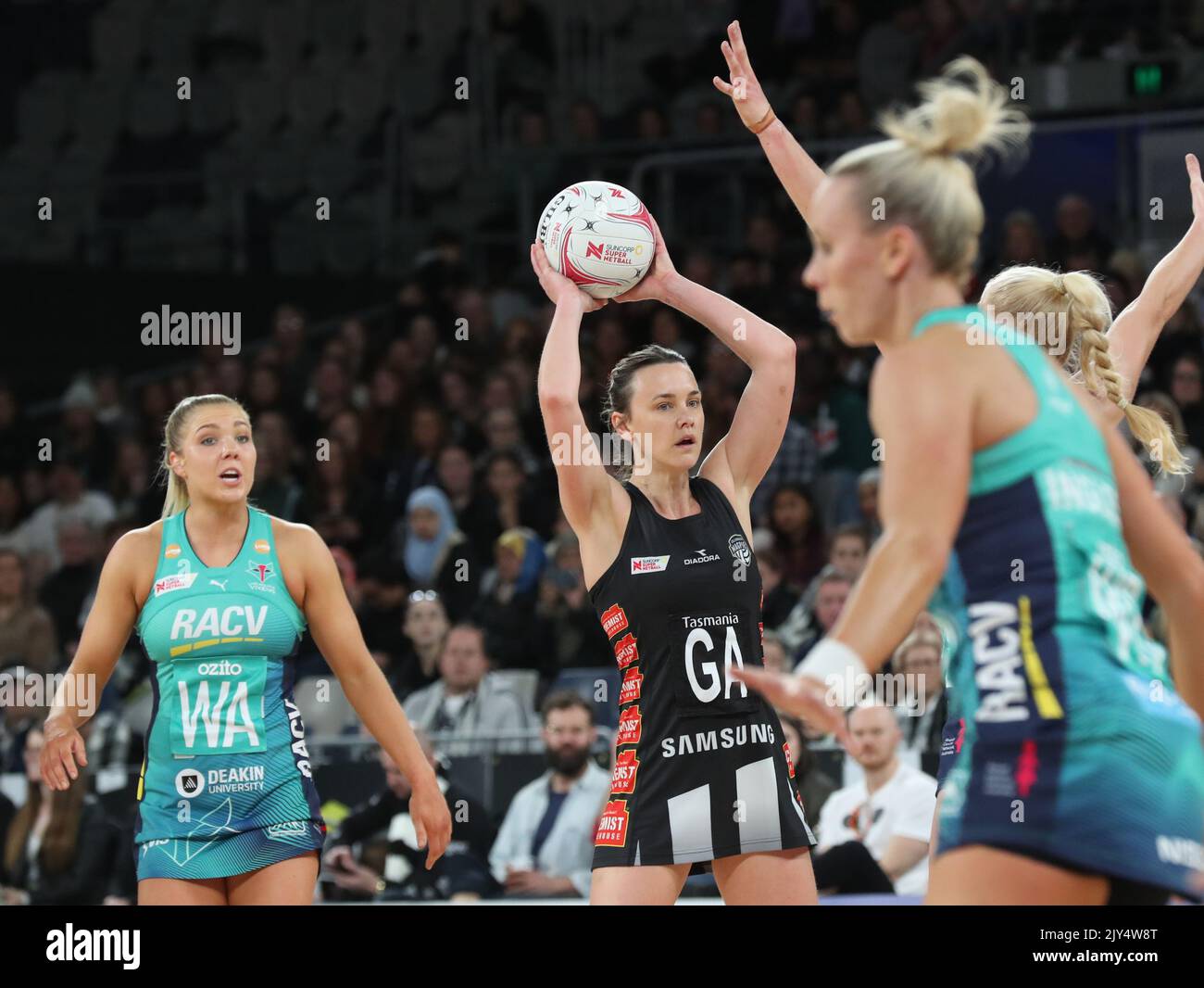 Natalie Medhurst for Collingwood during the Round 14 Super Netball ...