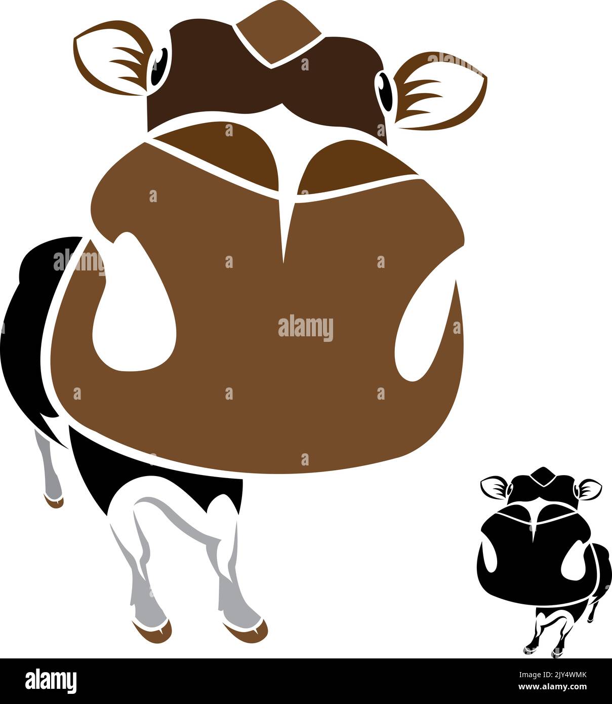 Vector image of a cow on a white background. Easy editable layered ...