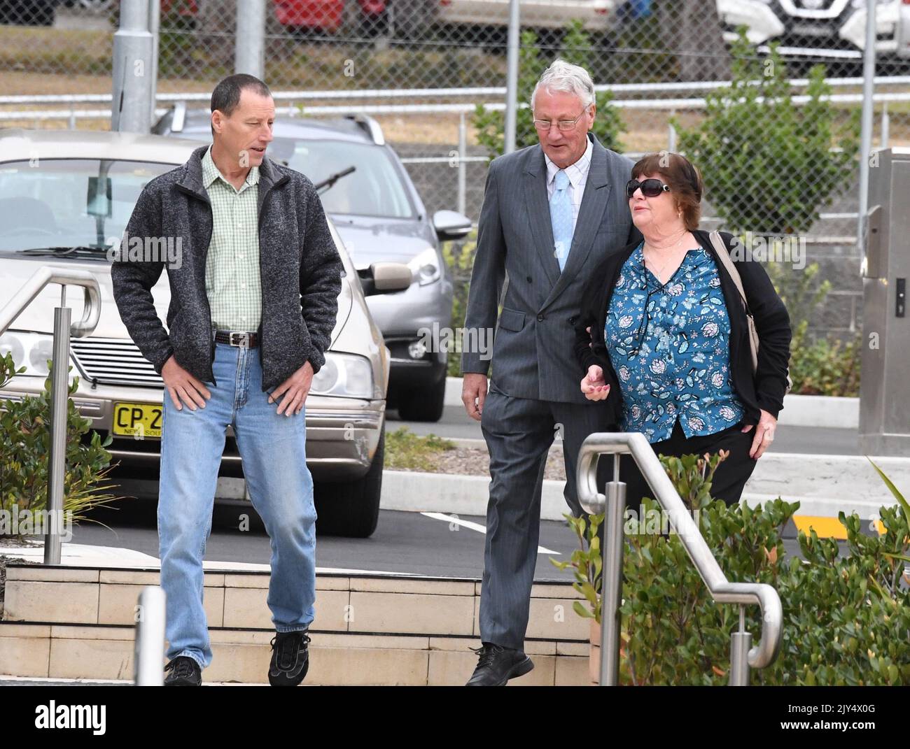 Bill Spedding (centre), arrives at the Inquest into the disappearance ...