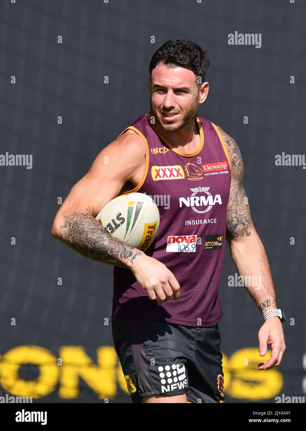 Darius Boyd is seen during Brisbane Broncos training at Clive Berghofer ...