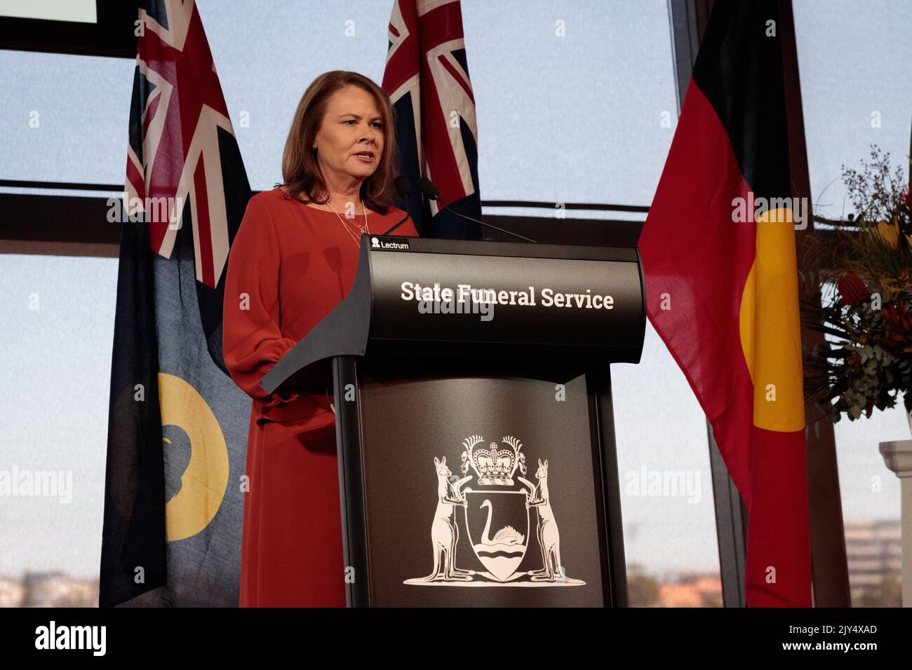 Kim Farmer, daughter of the late Graham "Polly" Farmer speaks at his ...