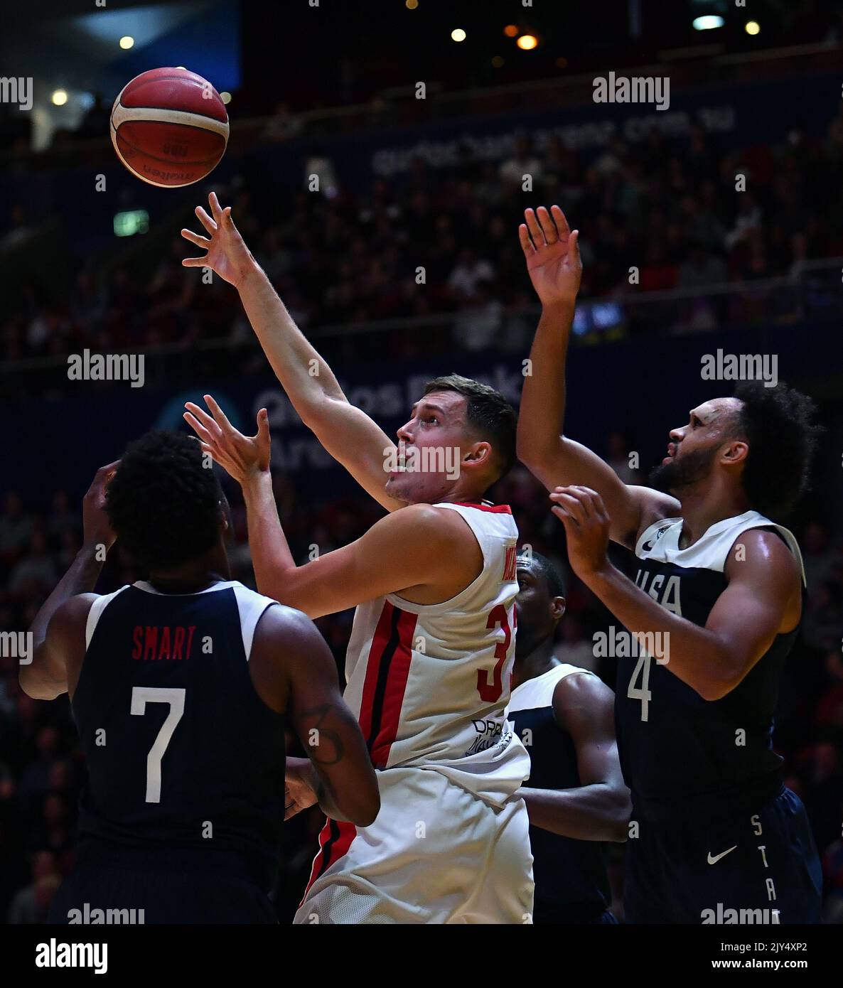 Kyle Wiltjer of Canada shoots during the Pre-FIBA World Cup series ...