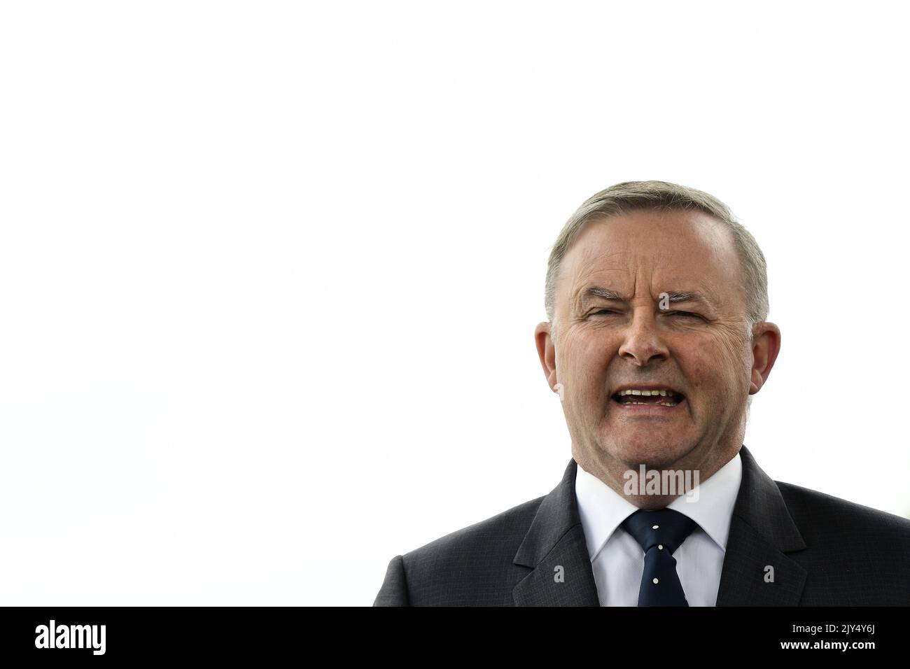 Leader of the Opposition Anthony Albanese speaks to the media during a ...
