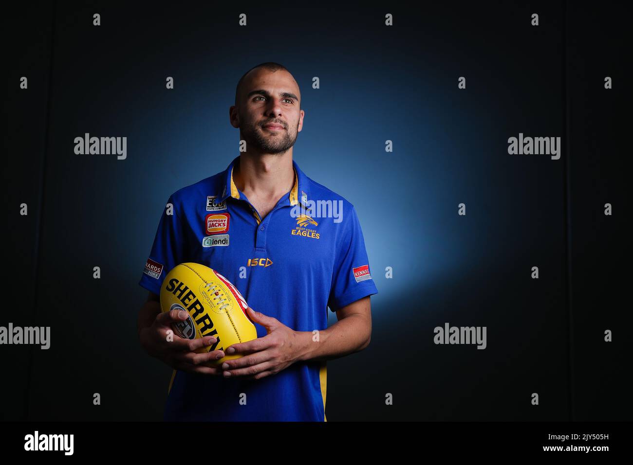 Dom Sheed poses for a photograph during a West Coast Eagles media ...