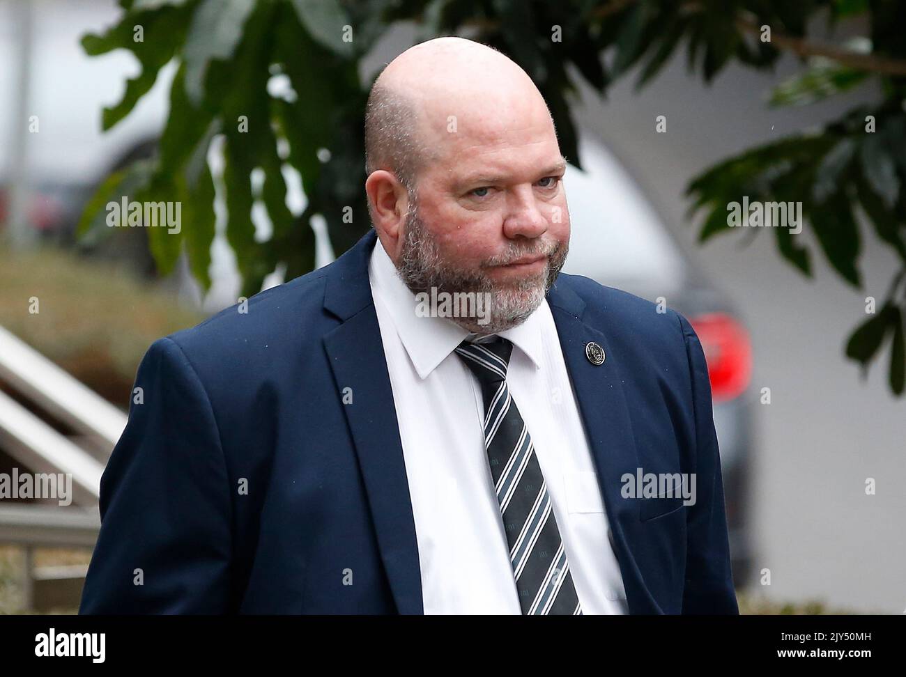 Detective Warwick Brown, the arresting officer of John Chardon, is seen at the Supreme Court in ...