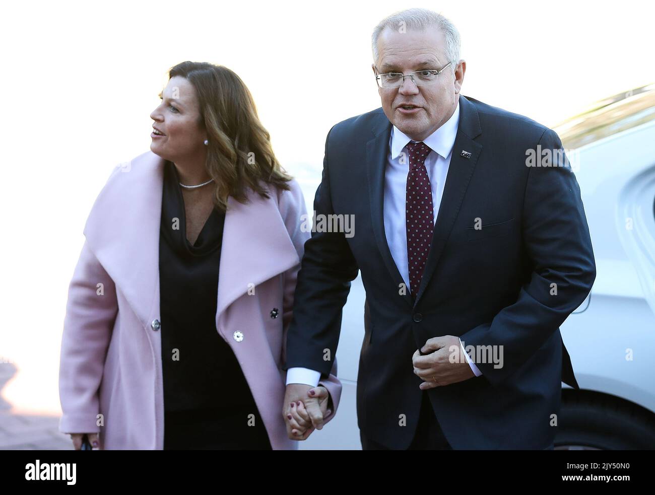 Prime Minister Scott Morrison and wife Jenny arrive for the State ...