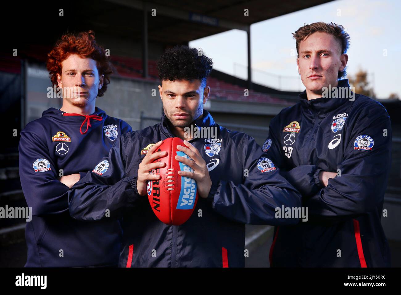 Ed Richards (left) Jason Johannisen and Aaron Naughton (Right) poses ...