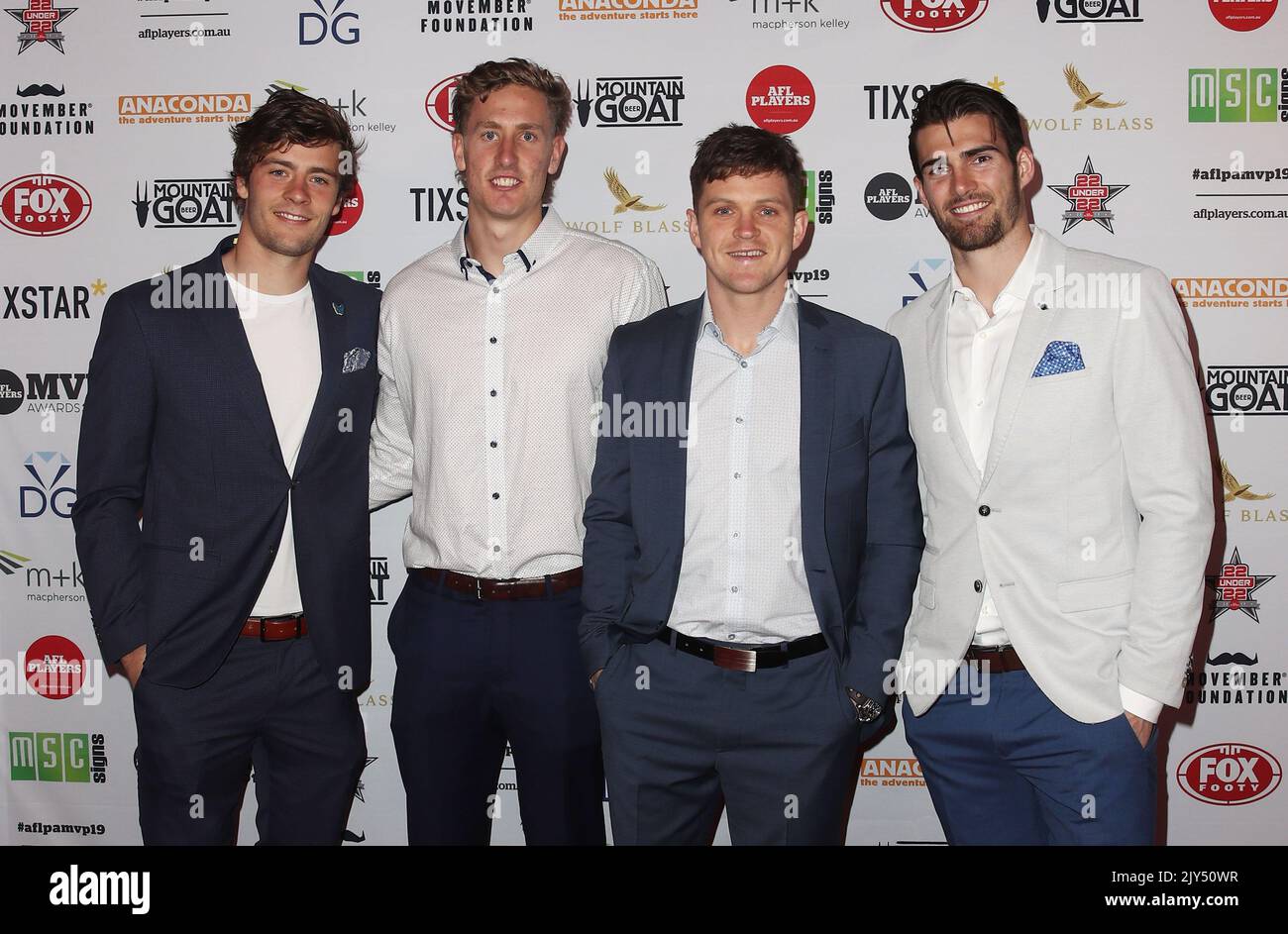 Josh Dunkley, Aaron Naughton, Taylor Duryea and Easton Wood of the ...