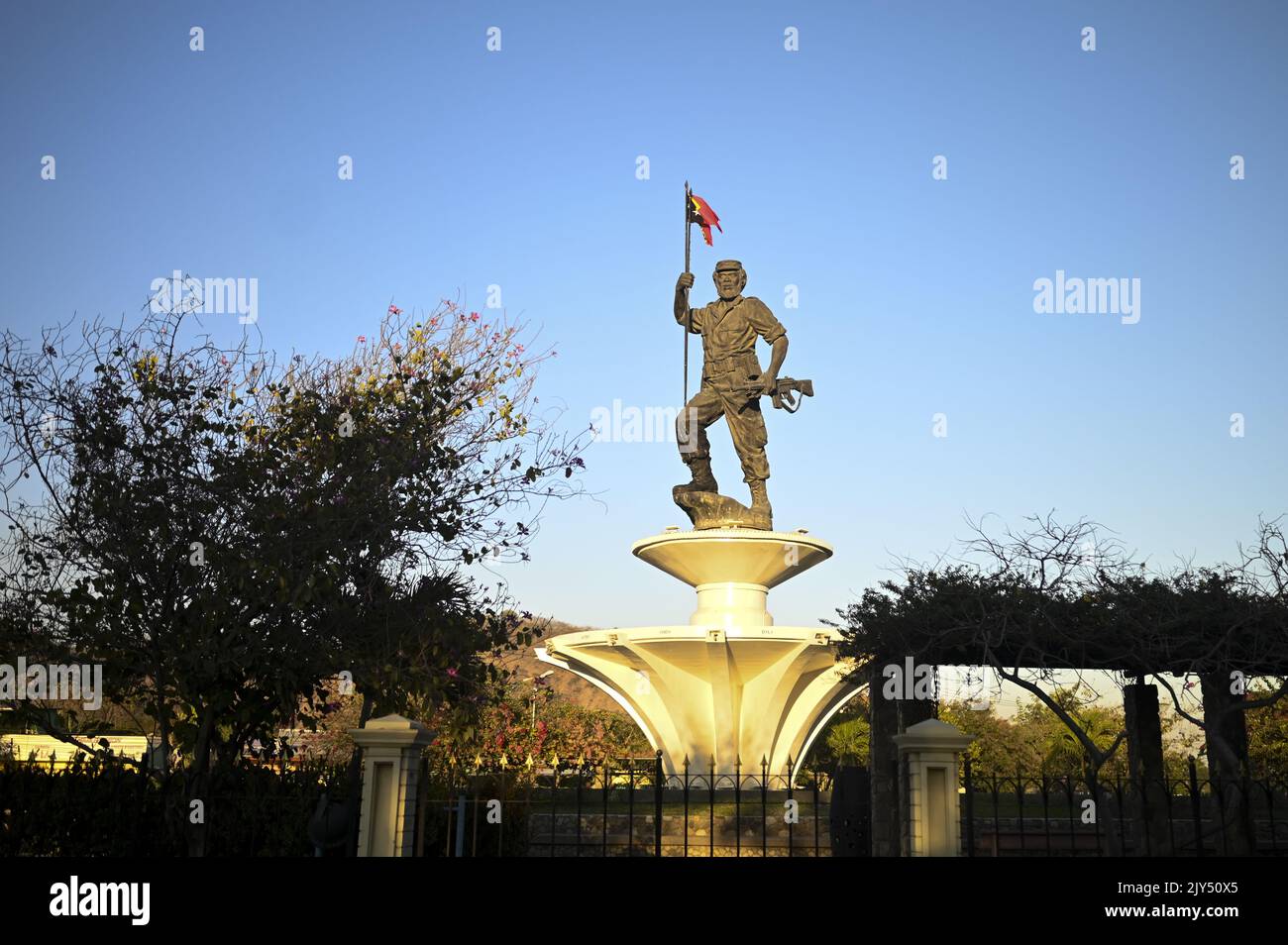 The statue of former President of East Timor Nicolau Lobato is seen in ...