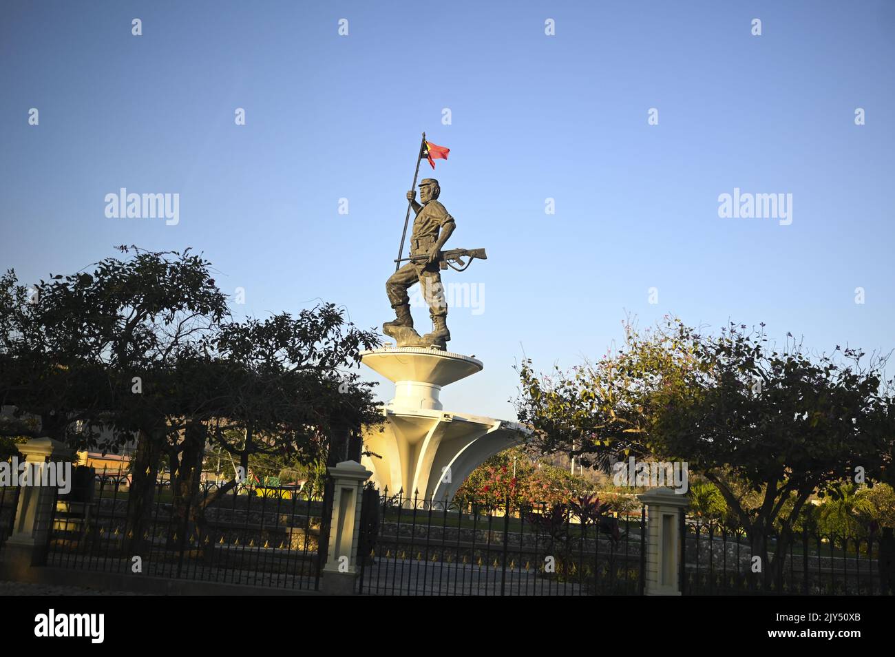 The statue of former President of East Timor Nicolau Lobato is seen in ...