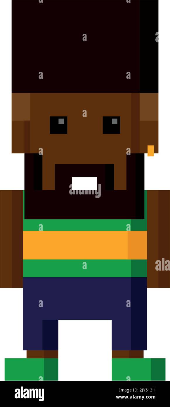afro man pixel 8 bit Stock Vector Image & Art - Alamy