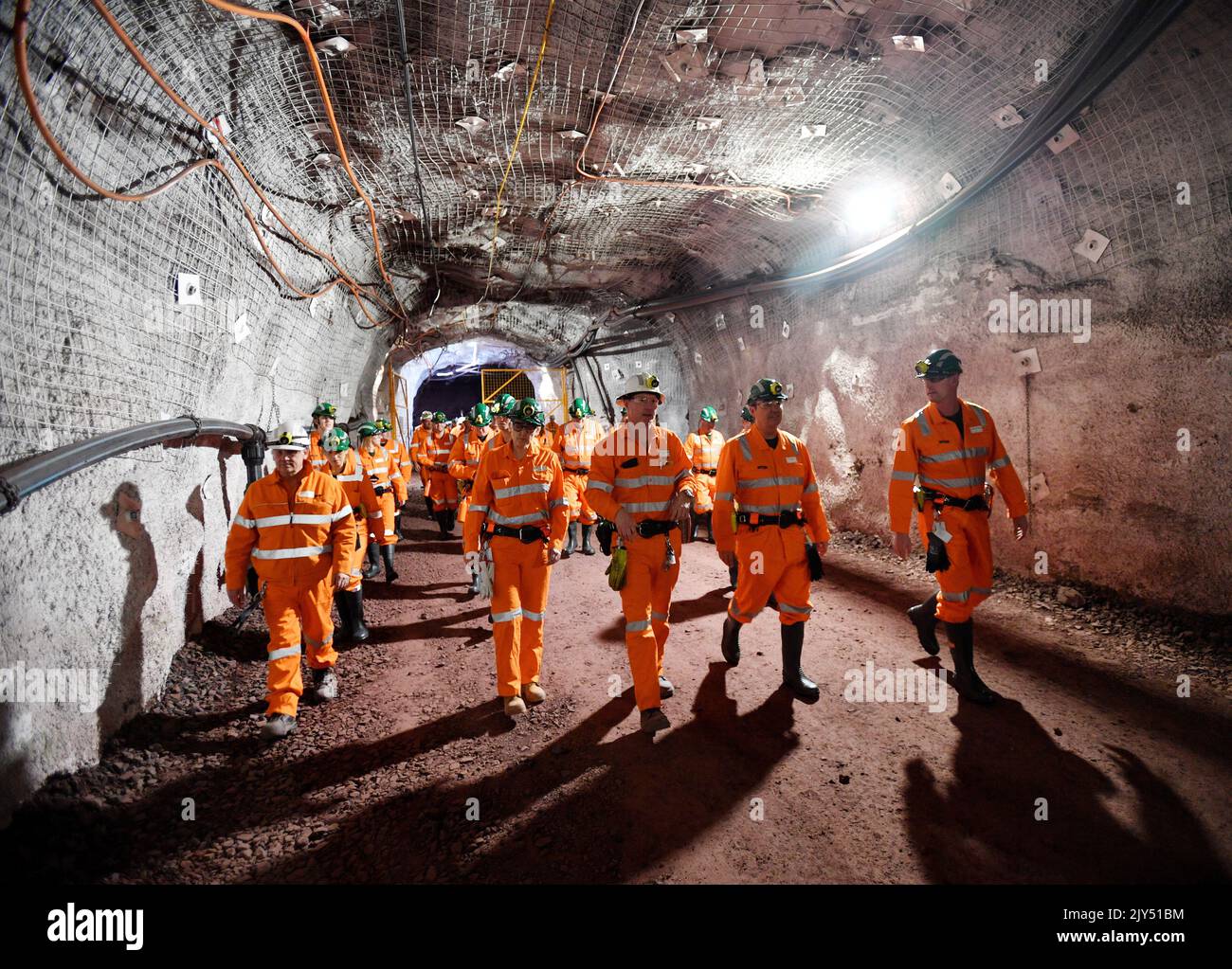 A general view of the underground mine during a tour of the Olympic Dam ...