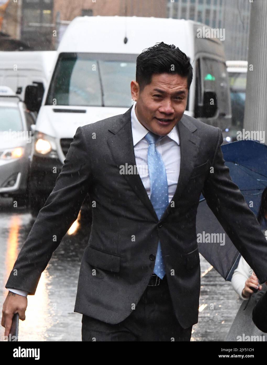 Nou Loeung arrives at the King Street Courts in Sydney, Friday, August ...