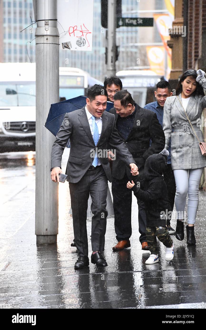 Nou Loeung arrives at the King Street Courts in Sydney, Friday, August ...