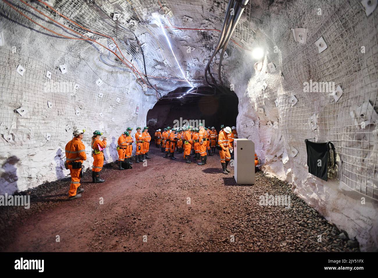 A general view of the underground mine during a tour of the Olympic Dam ...
