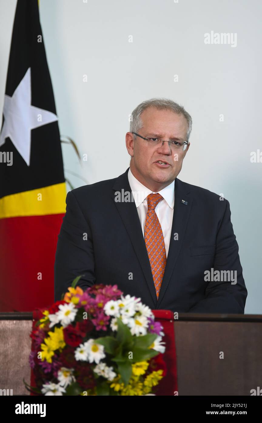 Australian Prime Minister Scott Morrison speaks during a joint press ...