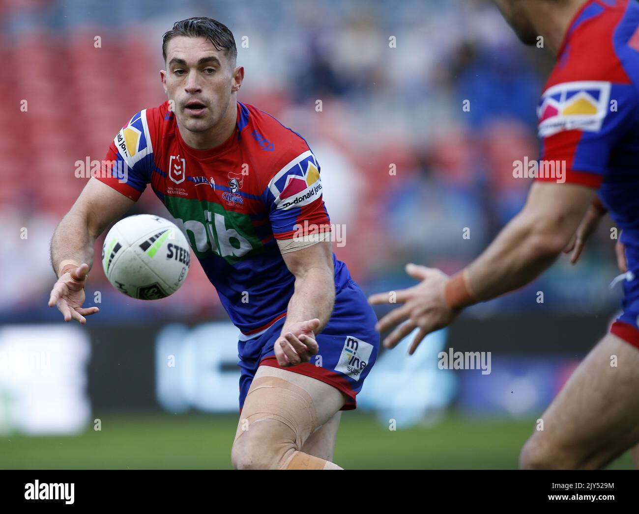 Connor Watson of the Knights during the Round 24 NRL match between the ...