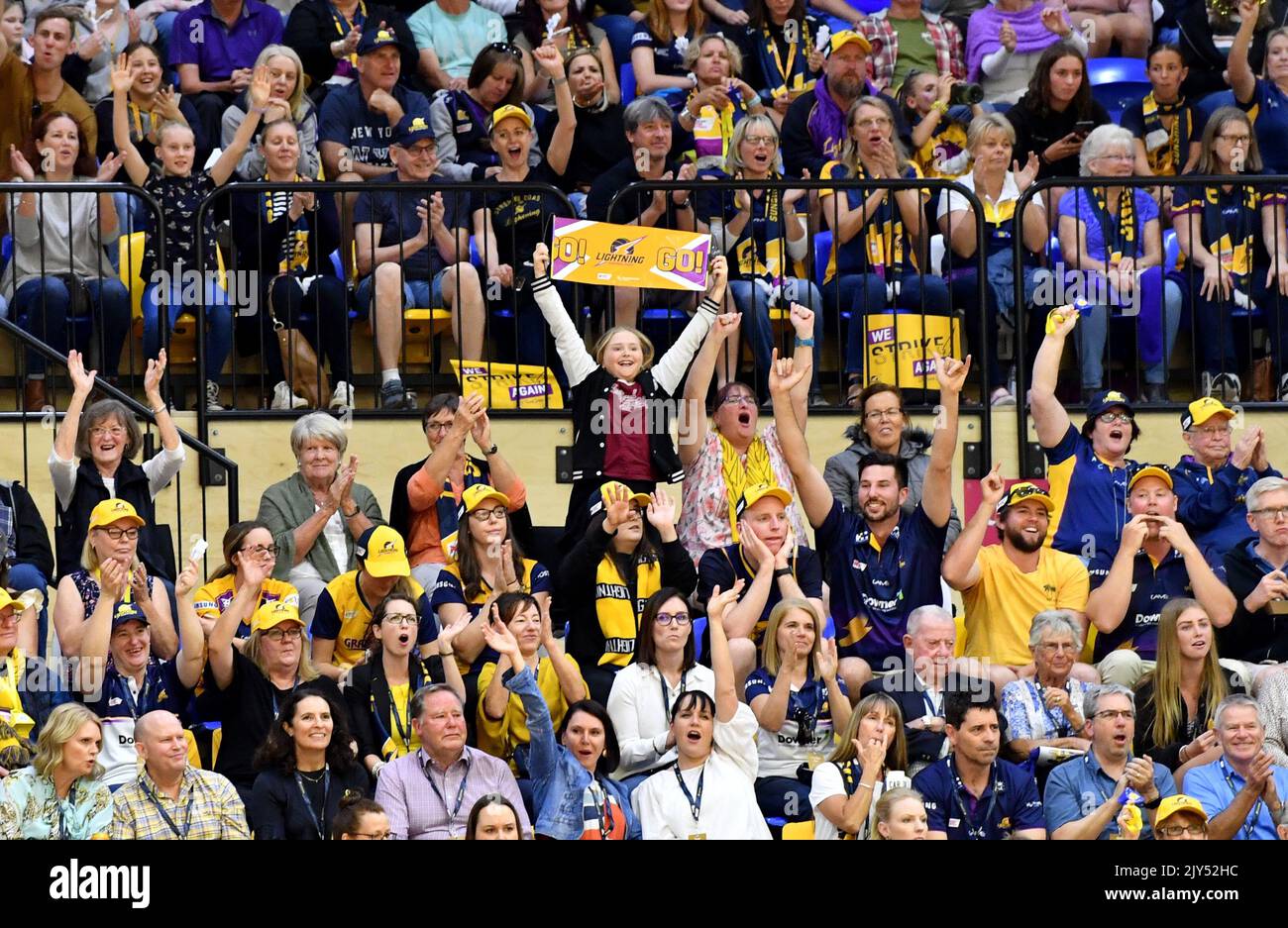 Fans are seen during the Super Netball semi-final match between the ...