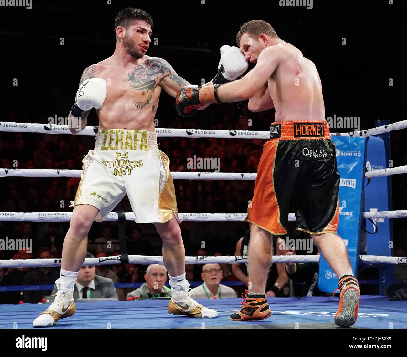 Australian boxers Jeff Horn (Right) and Michael Zerafa compete during ...