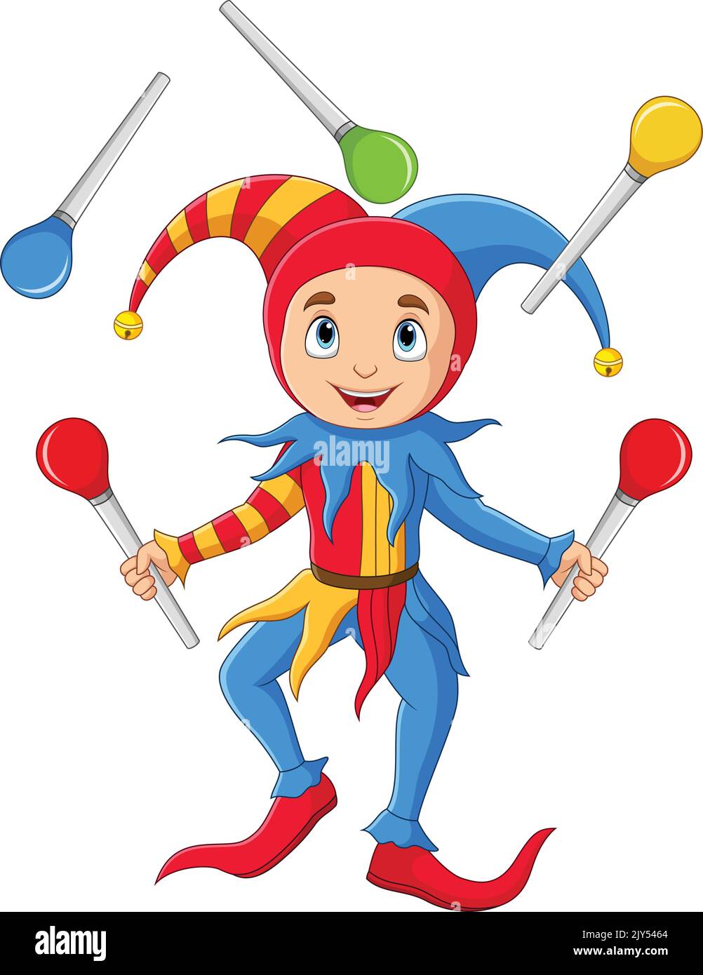 Cartoon funny jester showing juggling Stock Vector Image & Art - Alamy