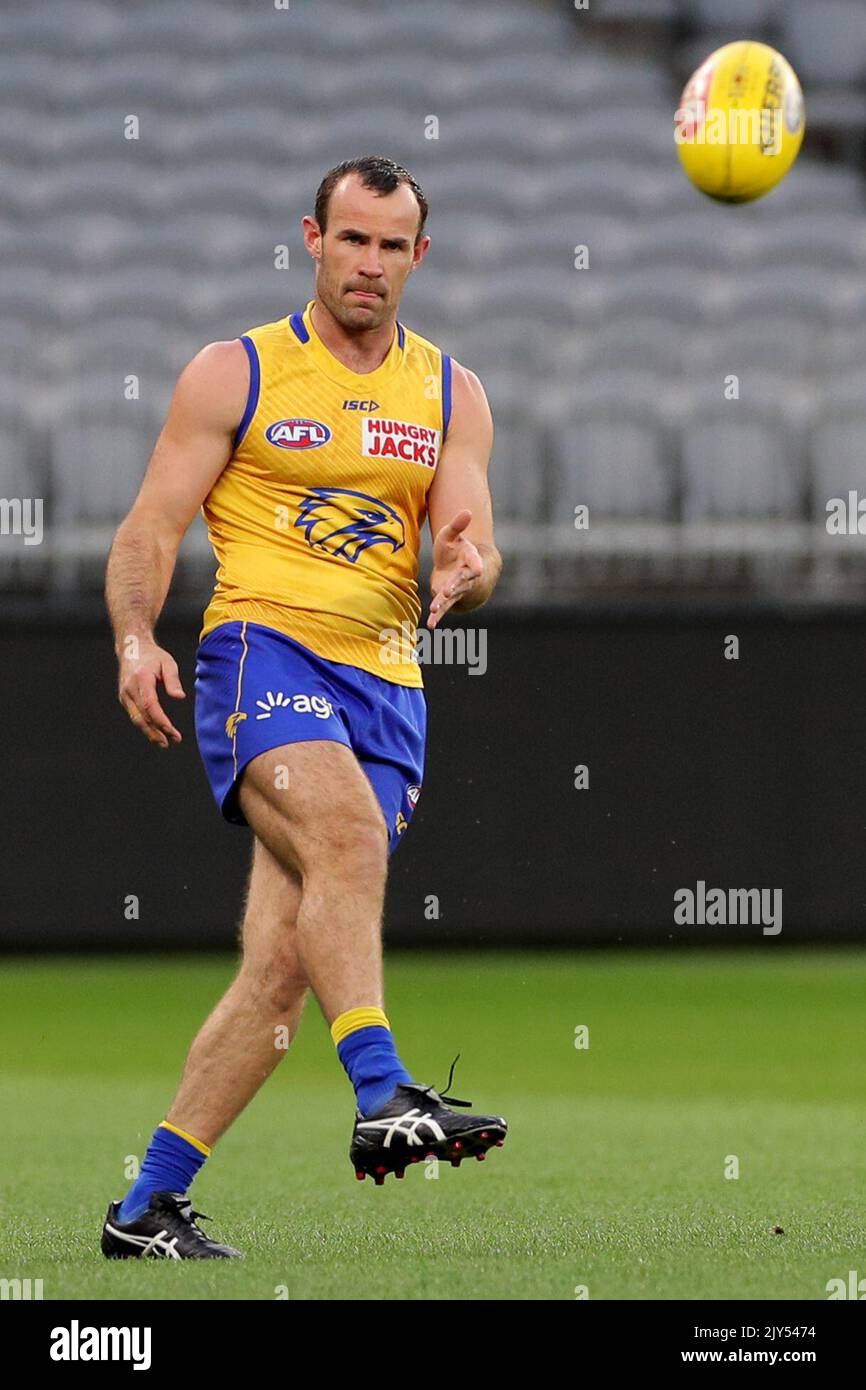 Shannon Hurn is seen during a West Coast Eagles training session at ...