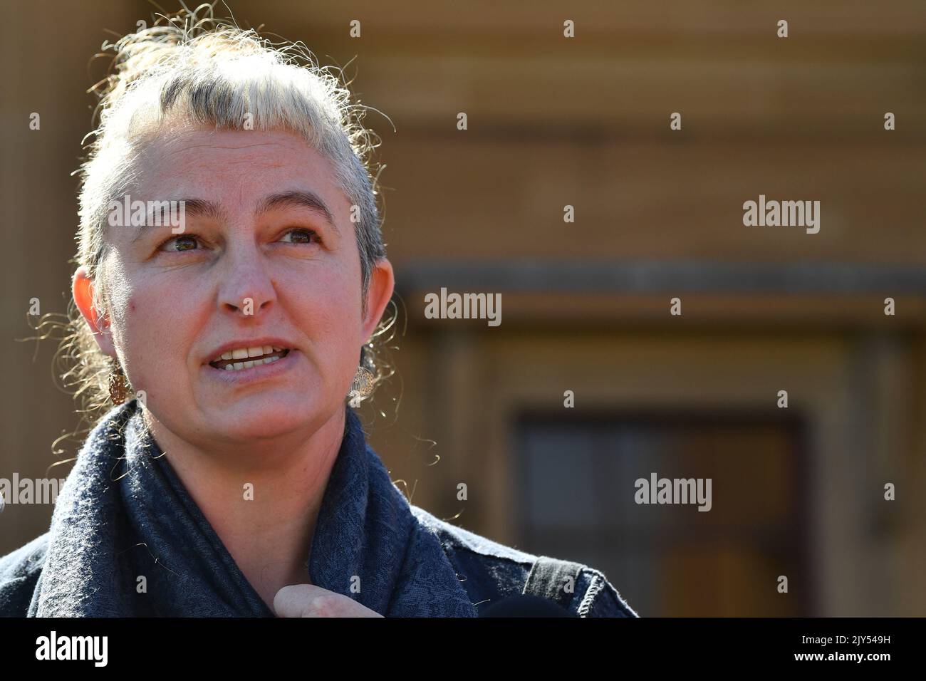 Lisa Giles speaks to media outside the NSW Supreme Court in Sydney ...