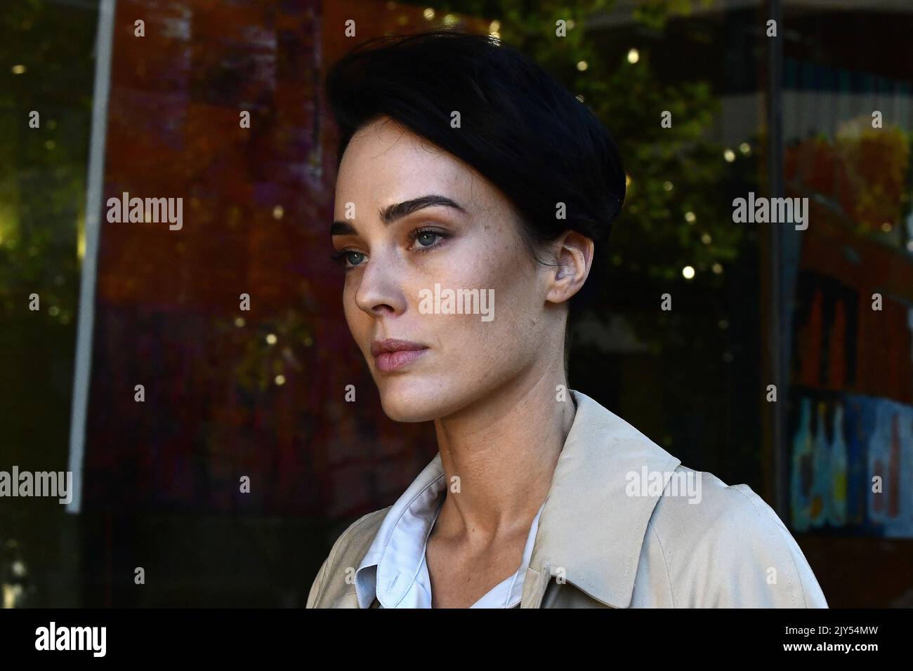 Sarah Budge leaves the Downing Centre District Court, Sydney, Tuesday ...