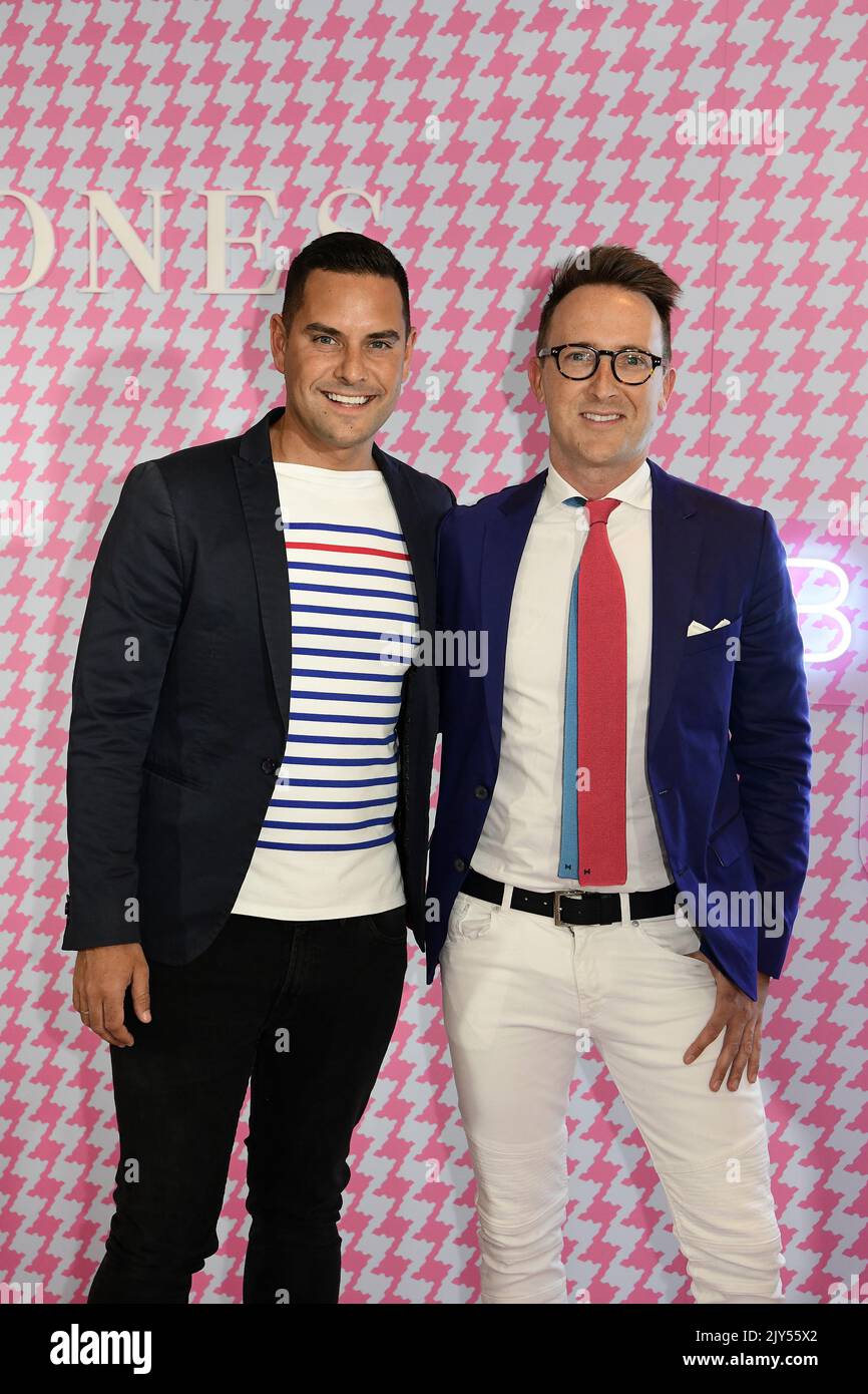 NSW MP Alex Grenich and husband Victor Hoeld pose for a photograph ...