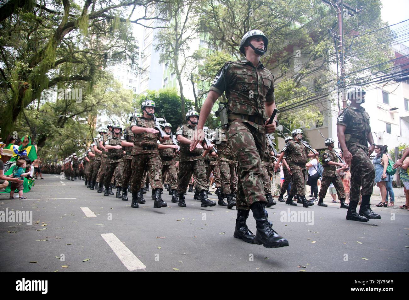 salvador, bahia, brazil - september 7, 2022: Military personnel of the ...