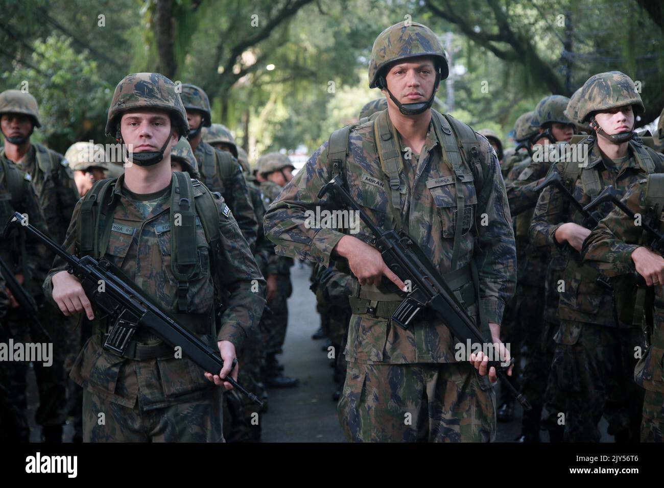 salvador, bahia, brazil - september 7, 2022: Military personnel of the ...