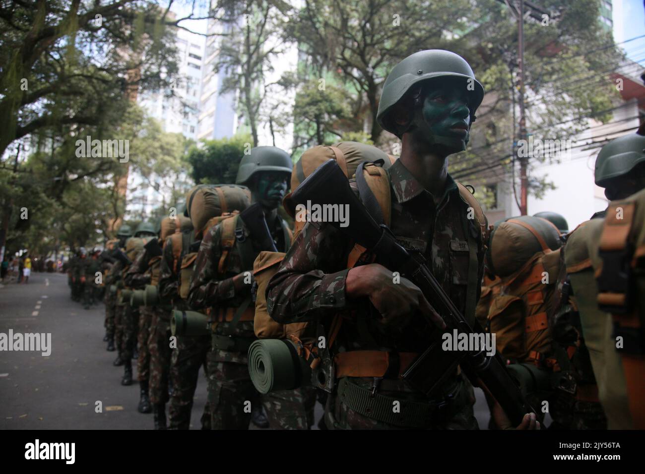 salvador, bahia, brazil - september 7, 2022: Military personnel of the ...