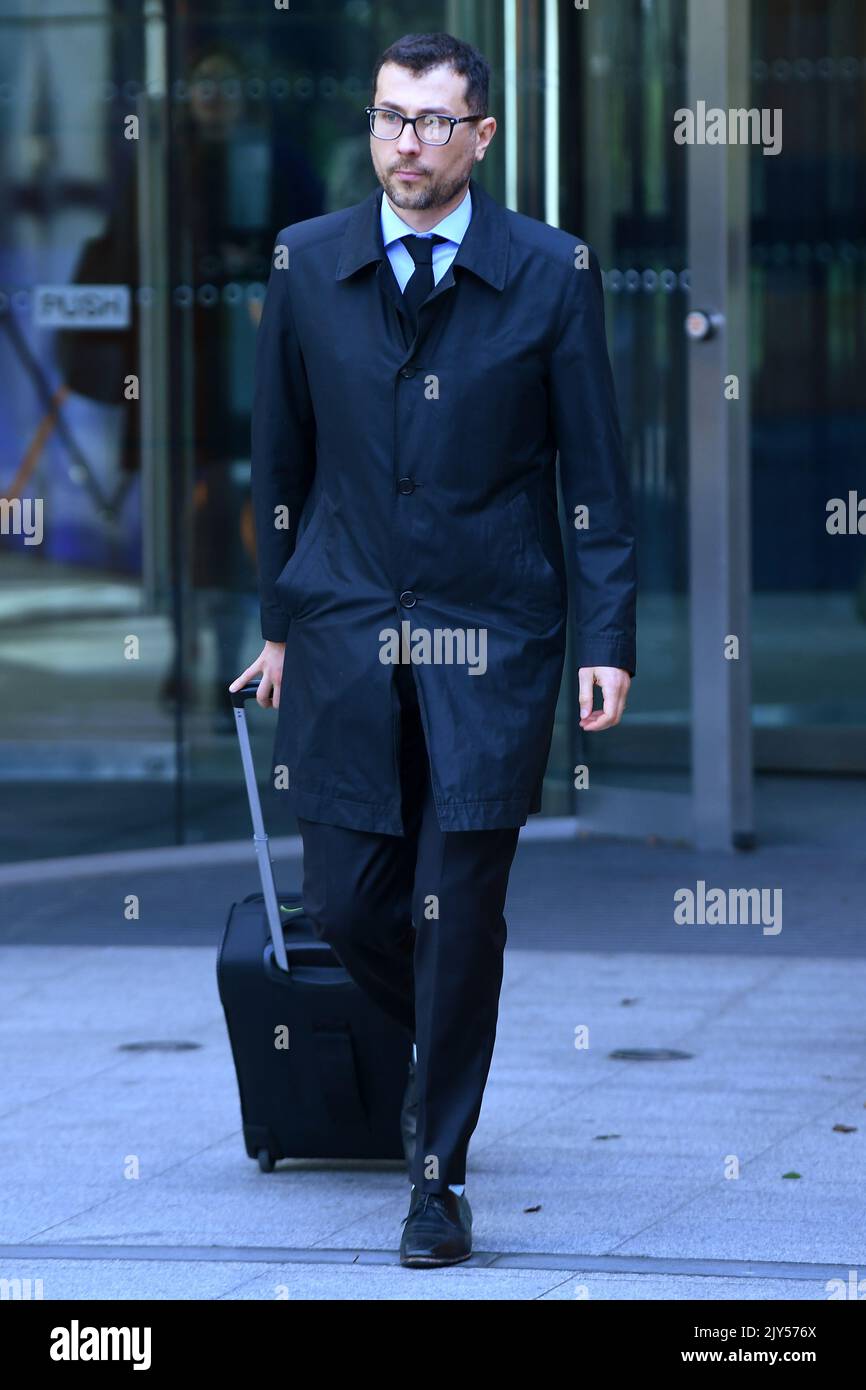 Barrister Angel Aleksov departs the Federal Court, Melbourne, Friday ...