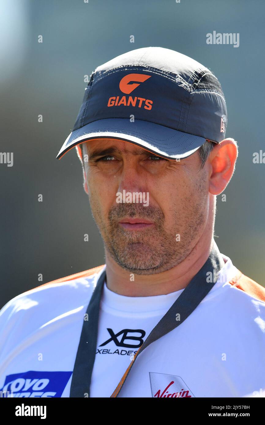 GWS Giants coach Leon Cameron during their final training run at the ...