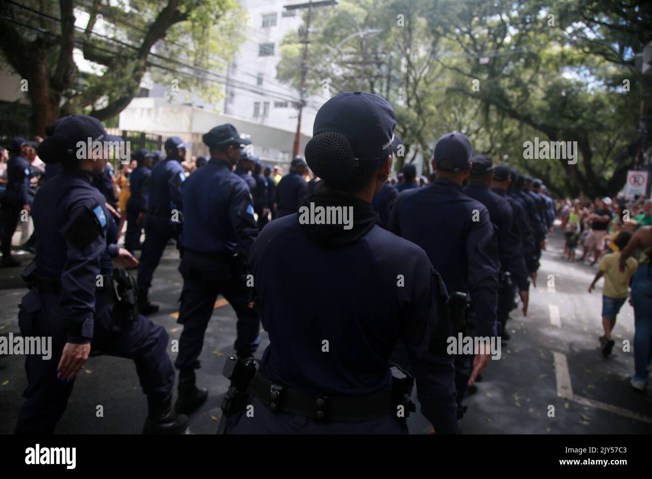 salvador, bahia, brazil - september 7, 2022: members of the Salvador ...