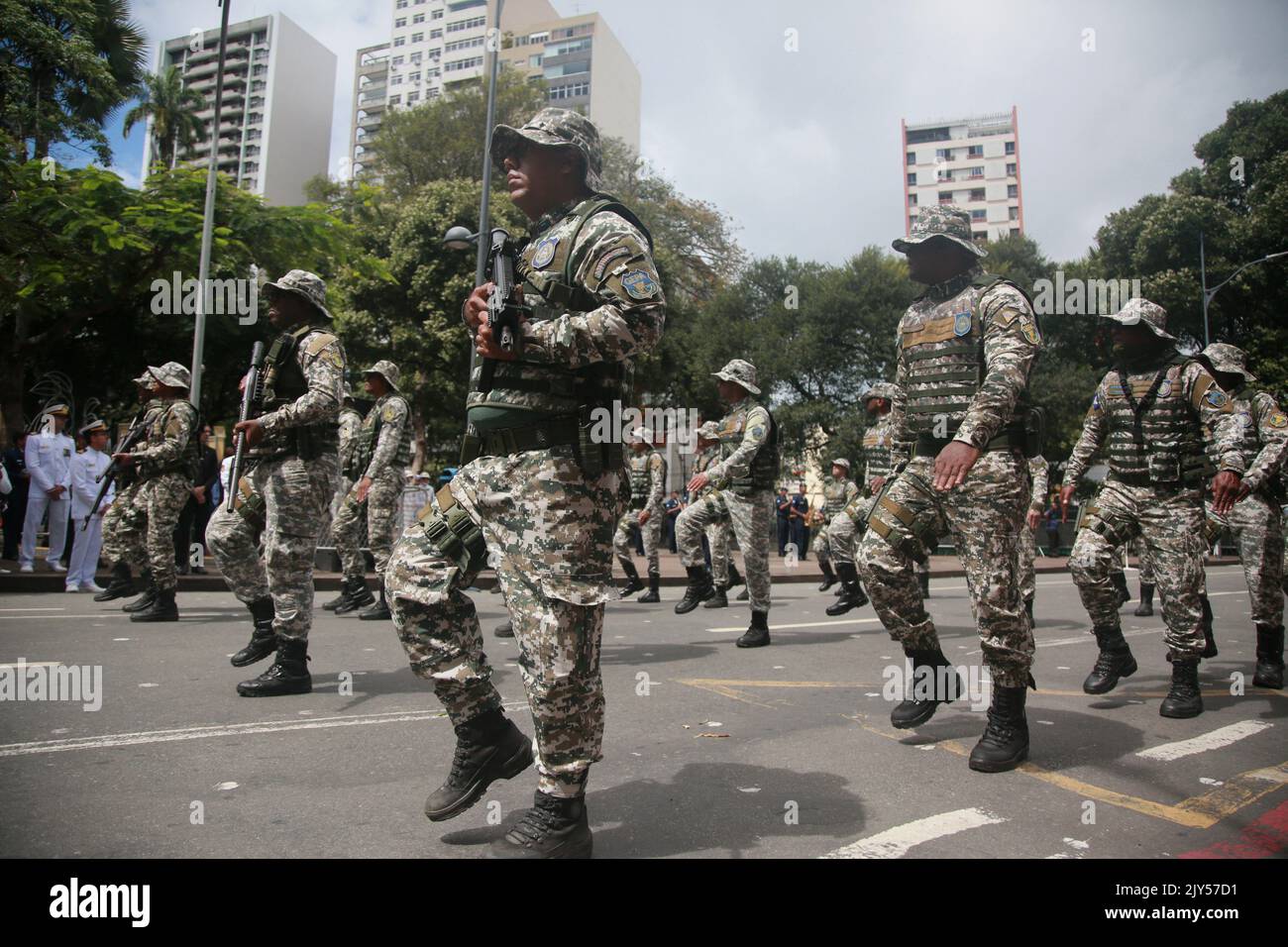 salvador, bahia, brazil - september 7, 2022: members of the Salvador ...