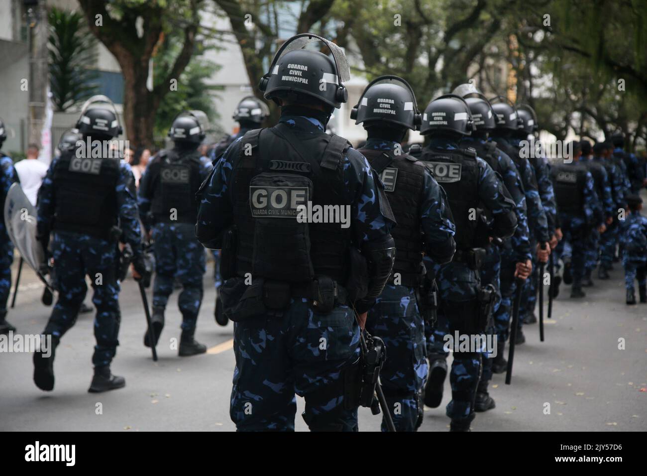 salvador, bahia, brazil - september 7, 2022: members of the Salvador Municipal Guard participate ...
