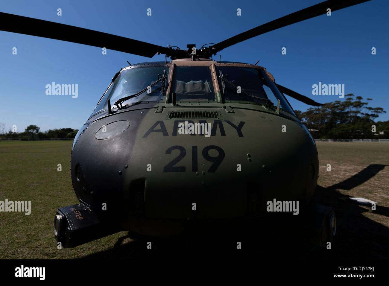 An Australian Army Black Hawk helicopter from the 6th Aviation Regiment ...