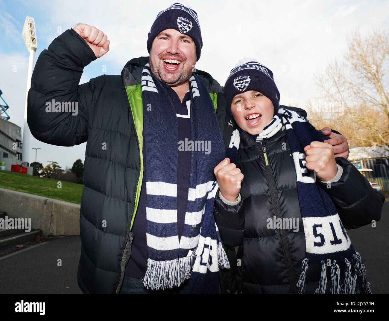 Cats fans show their support during the First Qualifying Final between ...