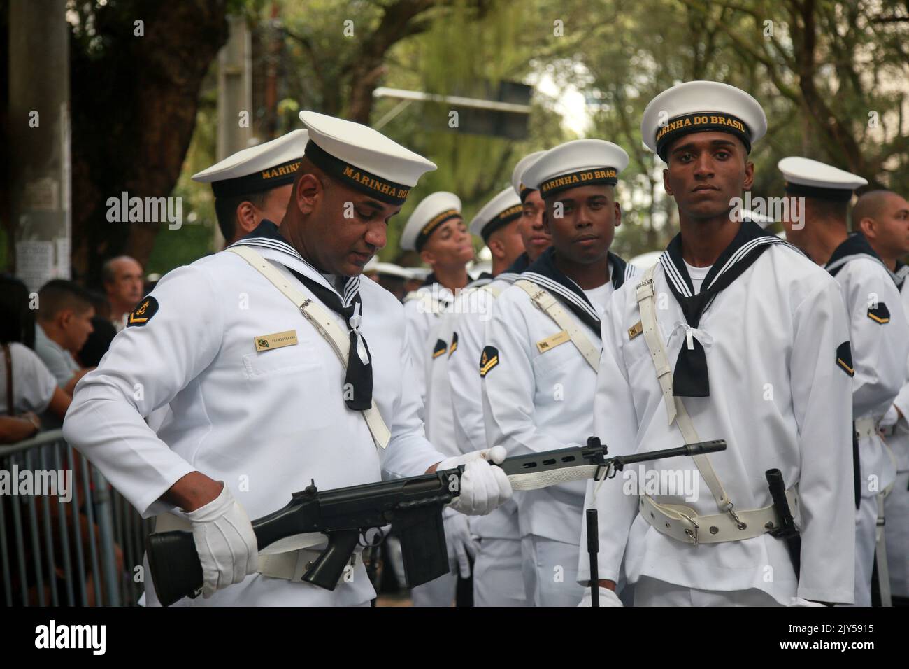 salvador, bahia, brazil - september 7, 2022: military personnel of the ...