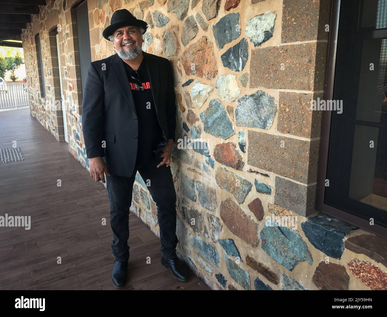 Michael Woodley, head of the Yindjibarndi Aboriginal Corporation poses ...