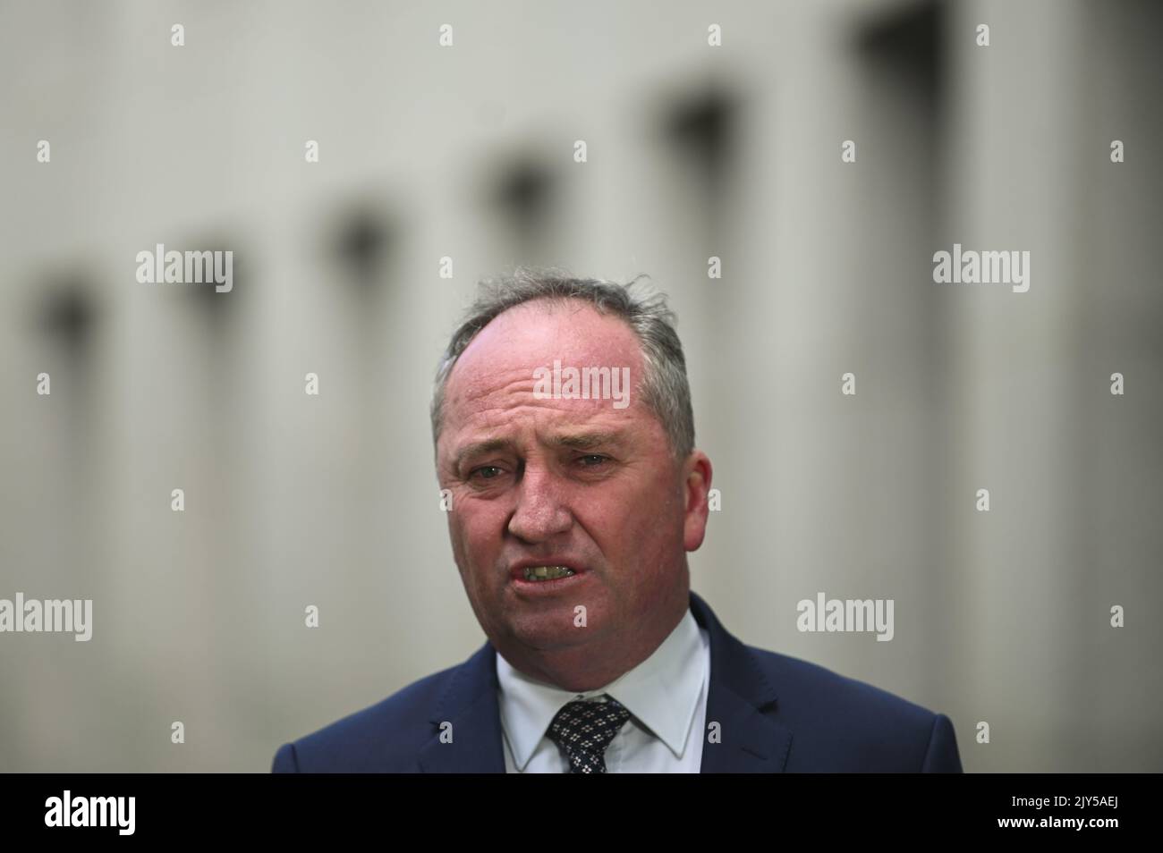 Nationals backbench MP Barnaby Joyce speaks to the media during a press ...