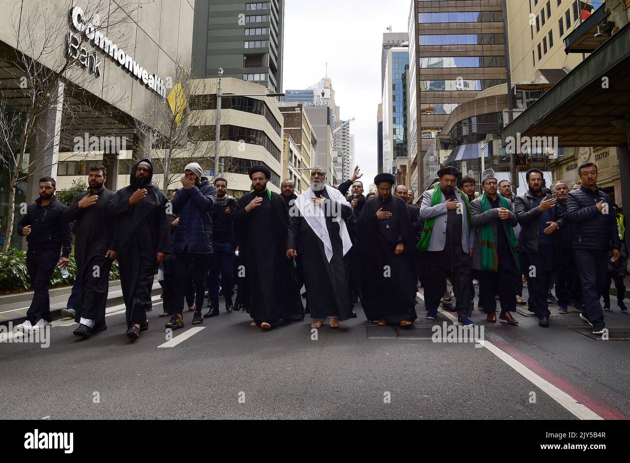 Shia Muslims take part in a peace walk for the annual Ashura Walk in ...