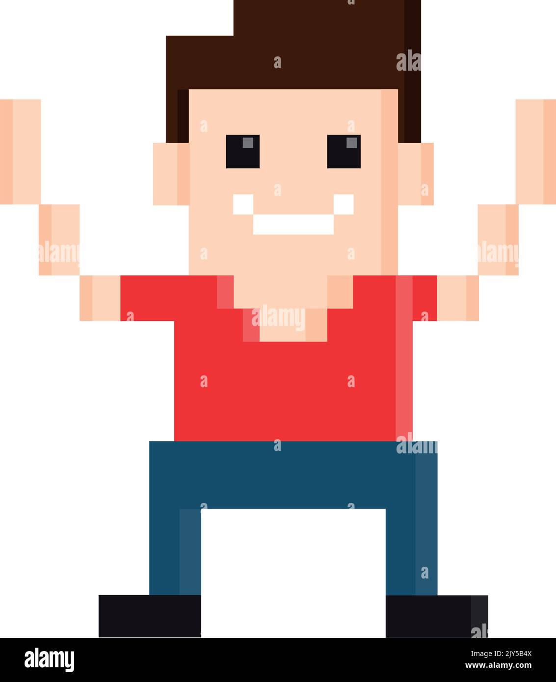 happy man pixel 8 bit Stock Vector Image & Art - Alamy