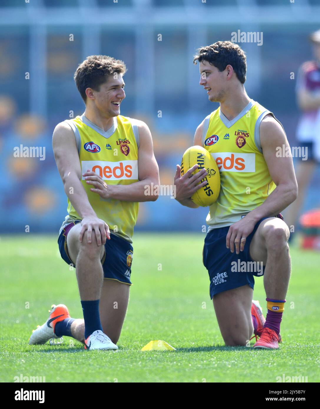 Zac Bailey (left) and Jarrod Berry (right) are seen during Brisbane ...