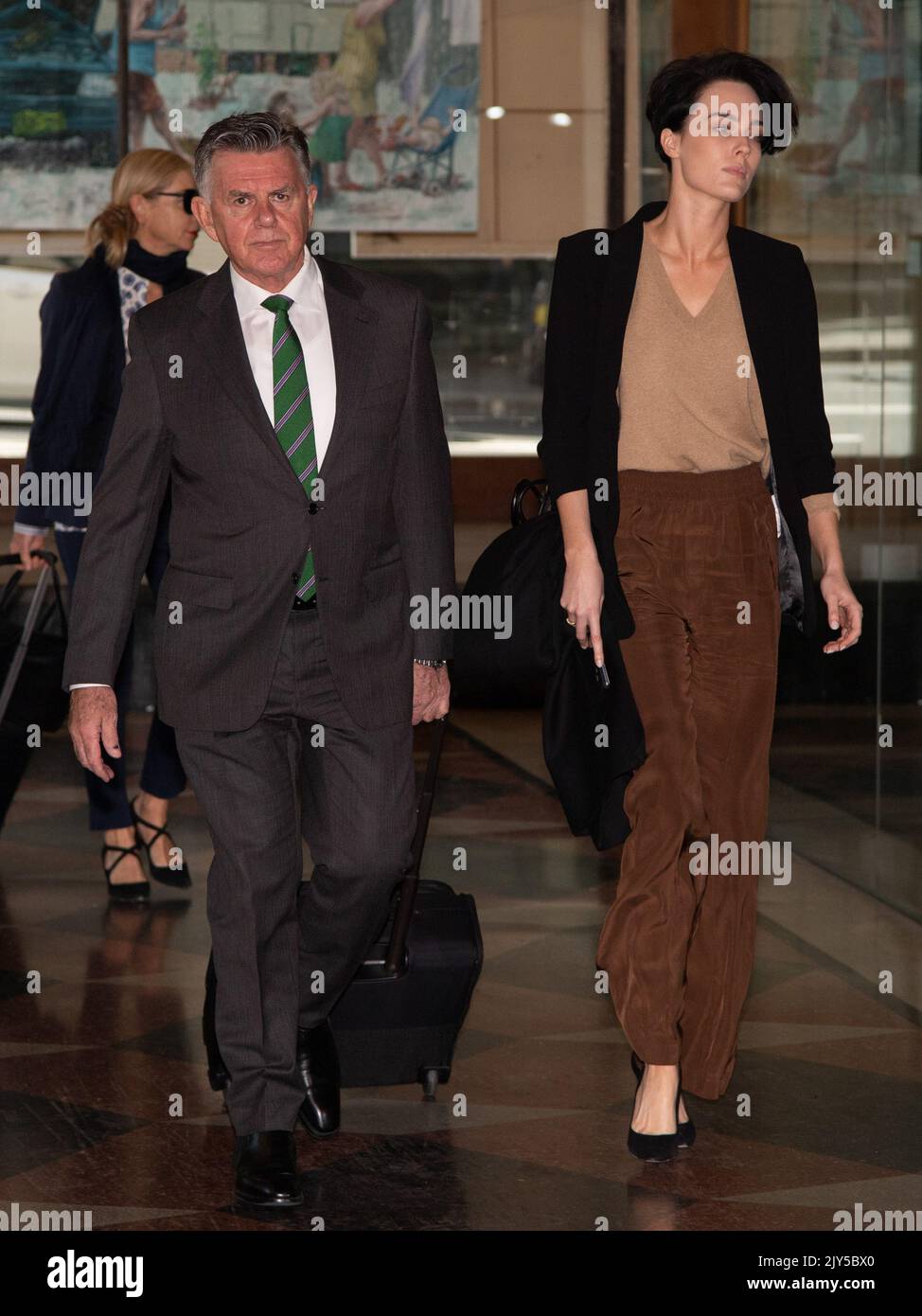 Sarah Budge arrives at the Downing Centre Court in Sydney, Wednesday ...